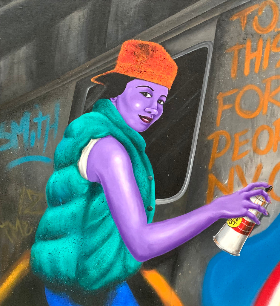 LADY PINK- "Self Portrait" Painting | DirtyPilot