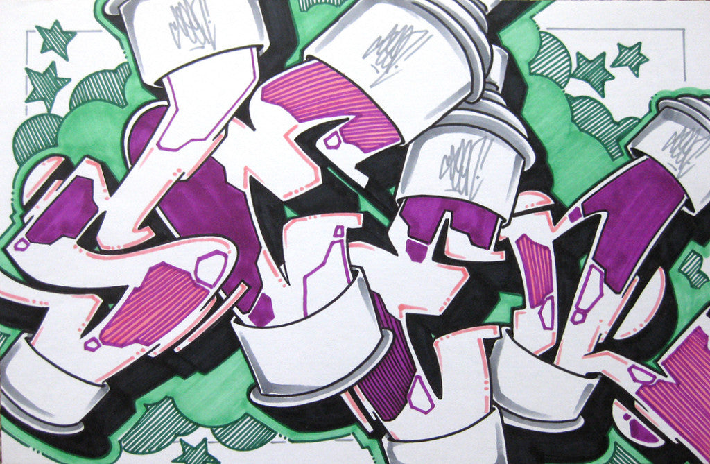 GRAFFITI ARTIST SEEN - Can #2- Drawing 11x17 | DirtyPilot