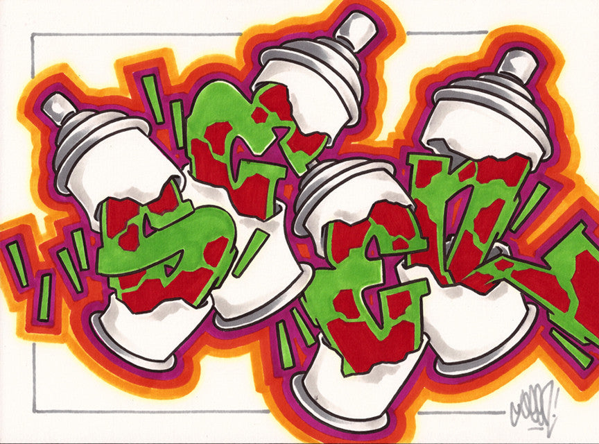 Colorful Sharpie Graffiti Art Glaring Graffiti Sharpie Art" Art Print