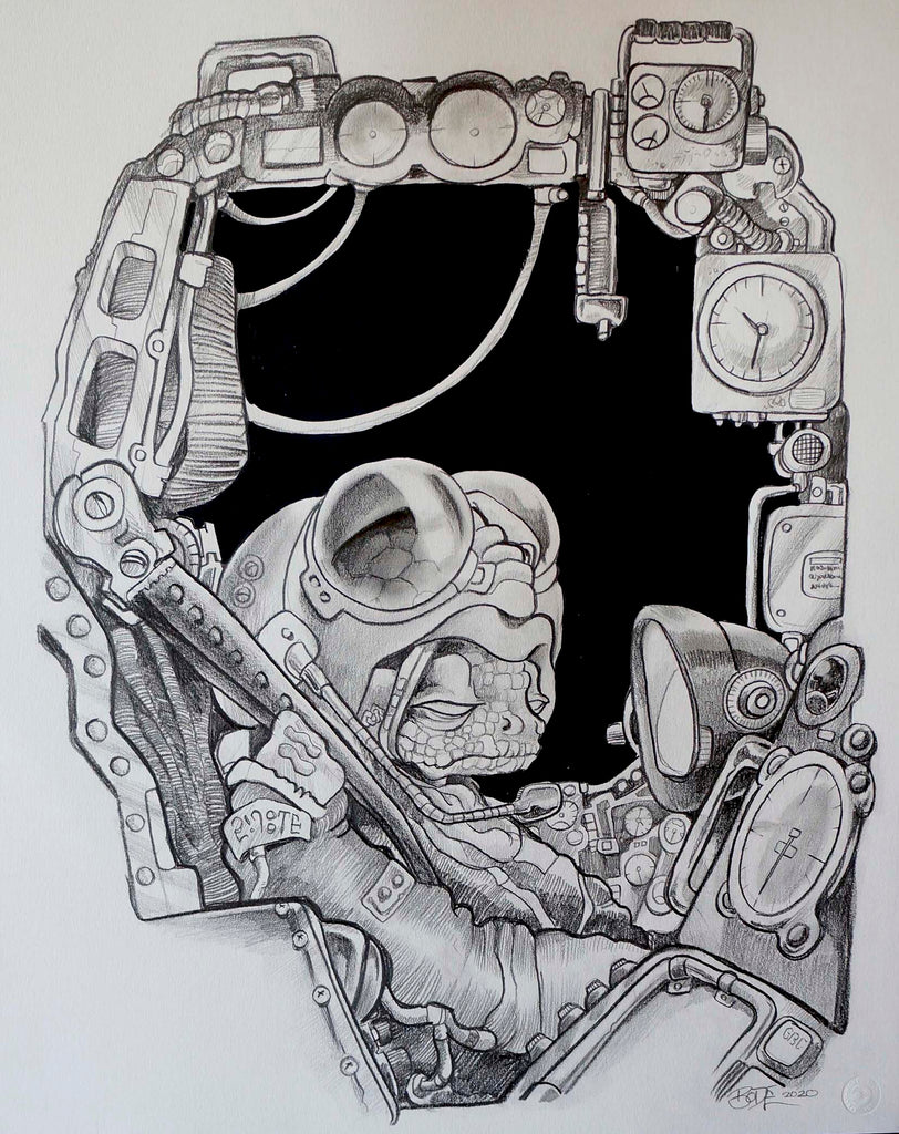 MARK BODE "Lizard Pilot" Drawing | DirtyPilot